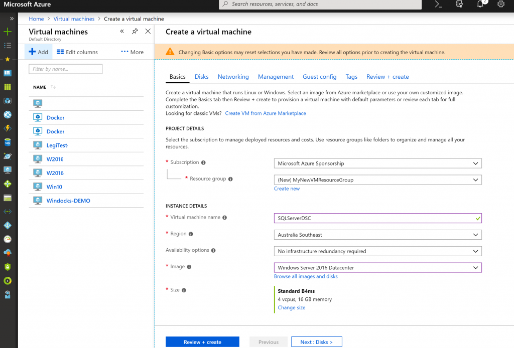 You should always build an Azure based VM in a Resource Group - SQL ...